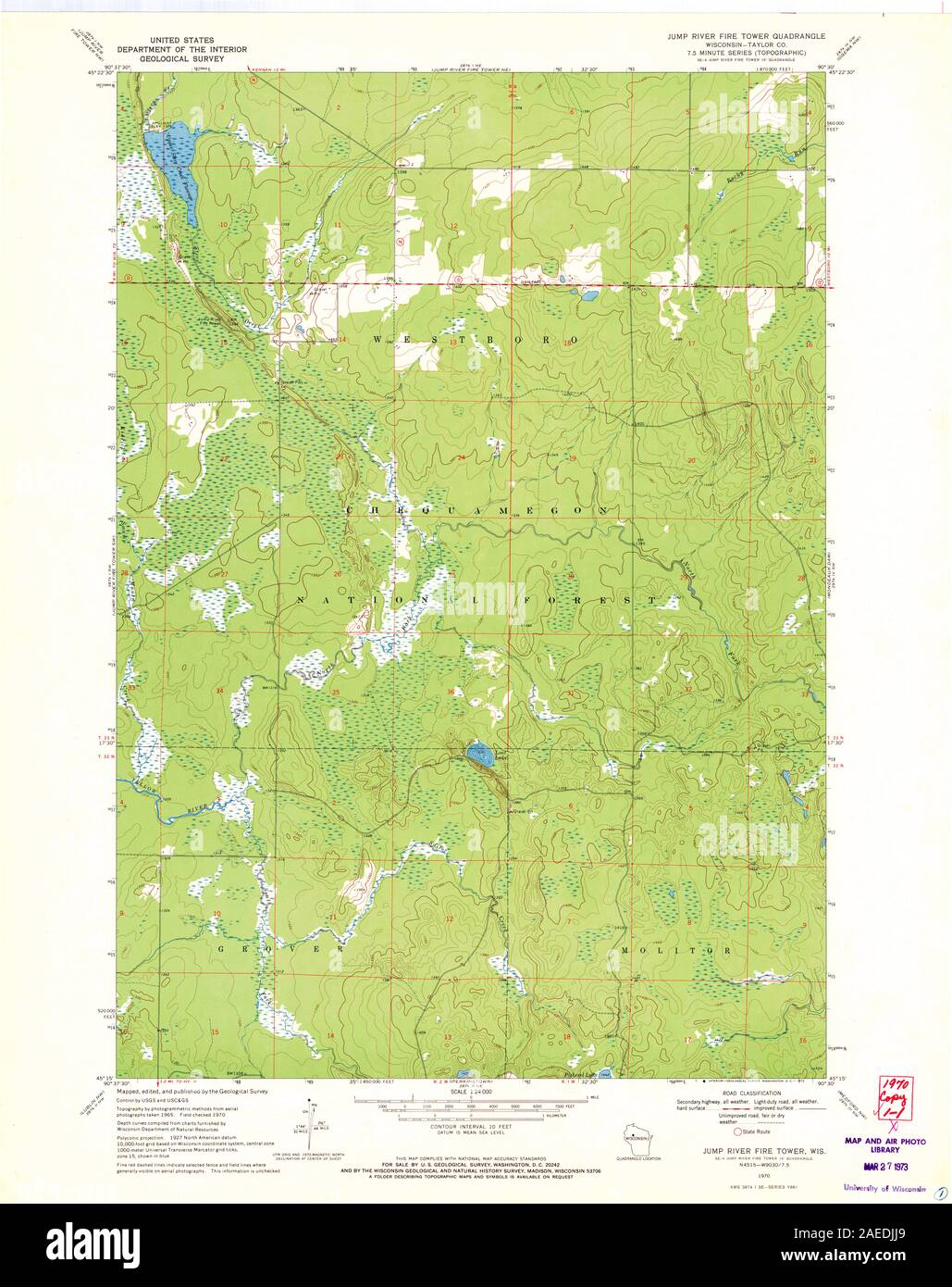 WI Jump River Fire Tower 500683 1970 24000 Restoration Stock Photo - Alamy