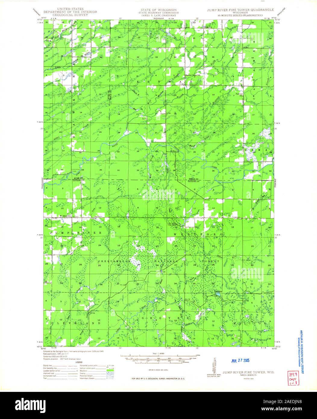 WI Jump River Fire Tower 700248 1949 48000 Restoration Stock Photo - Alamy