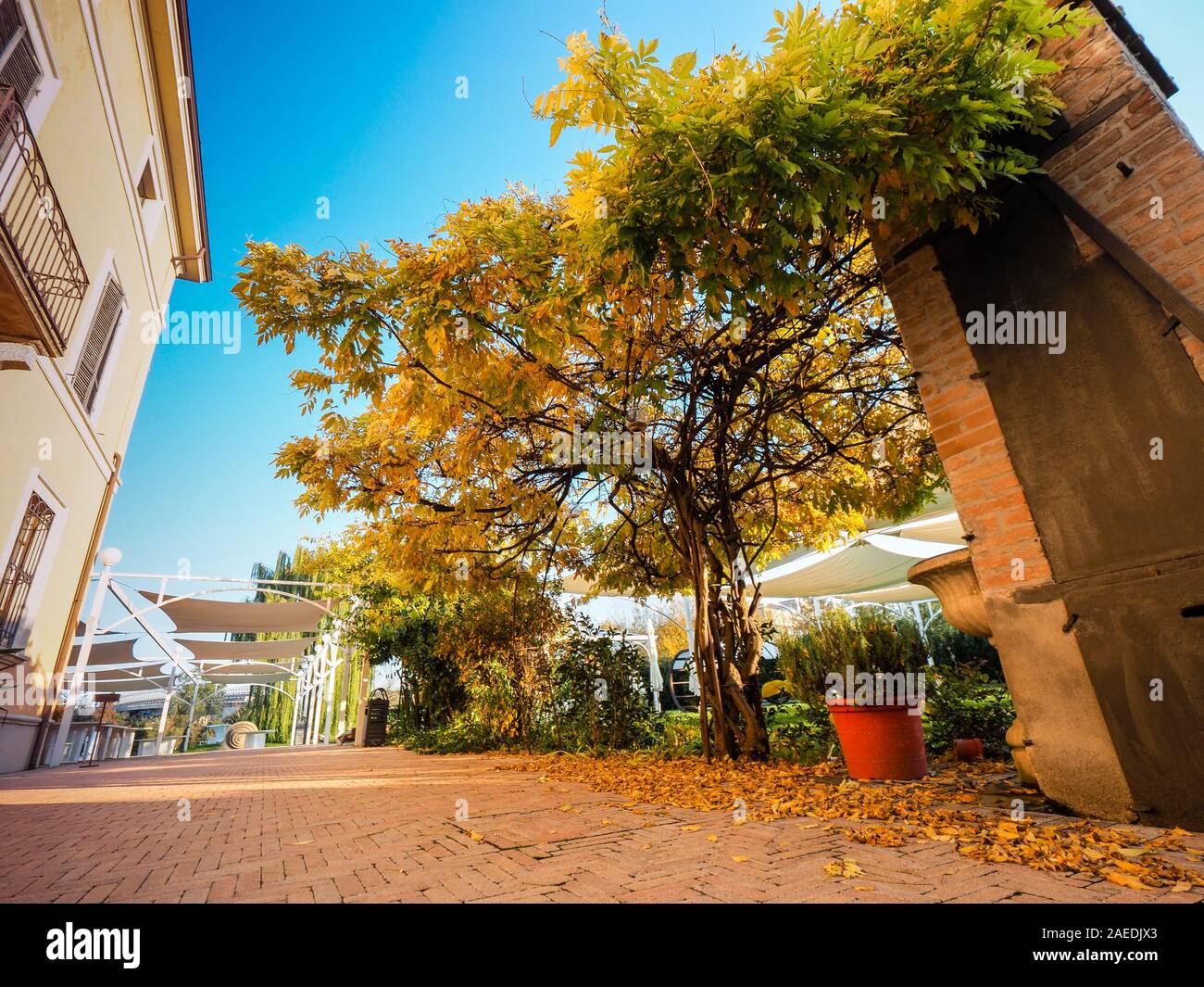 Sunset in Italian Villa Costanza Stock Photo - Alamy