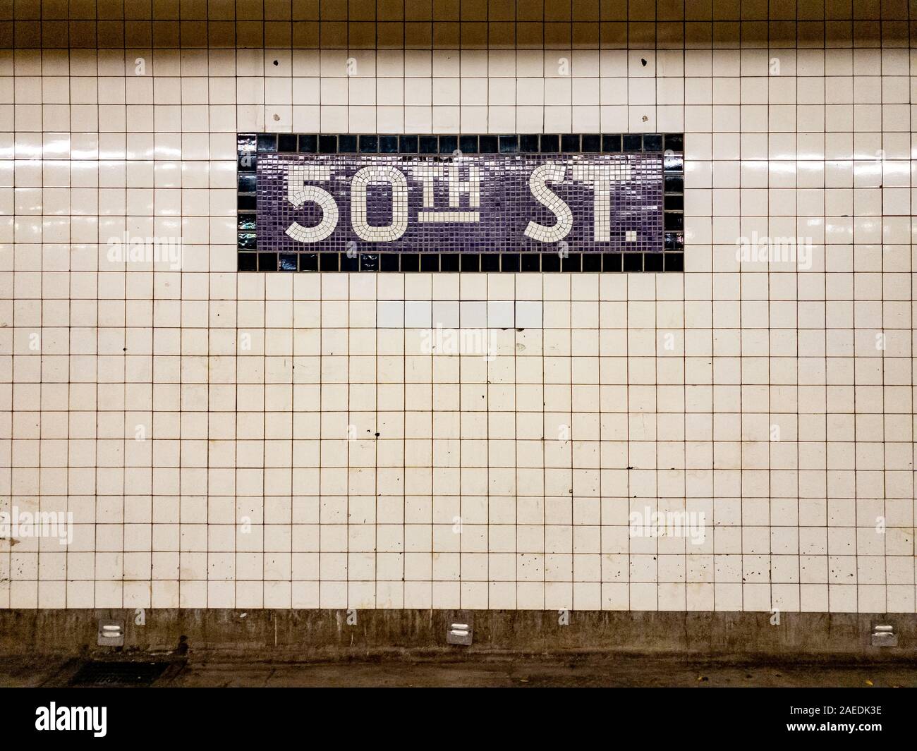 New York City - Nov 11, 2019: 50th Street New York City Subway station ...