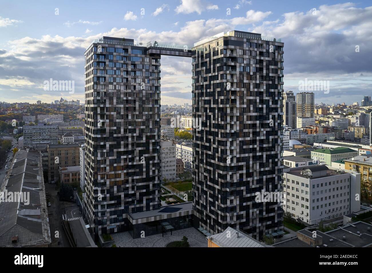 Aerial view modern multi storey hi-res stock photography and images - Alamy