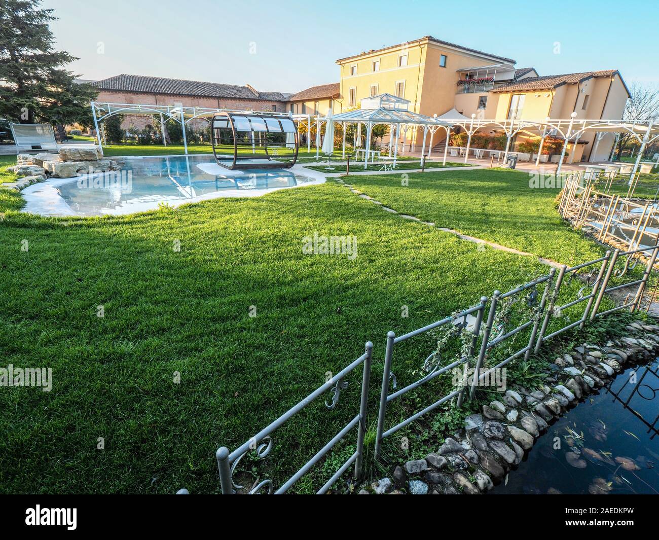 Sunset in Italian Villa Costanza Stock Photo - Alamy