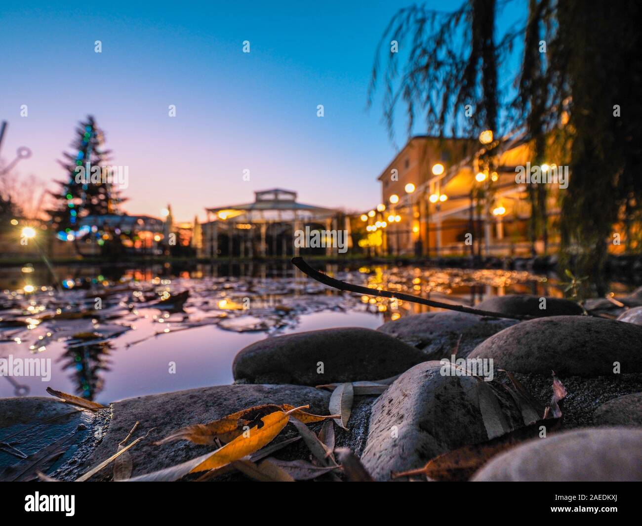 Sunset in Italian Villa Costanza Stock Photo - Alamy