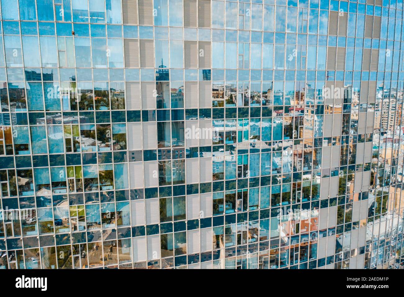 Street reflection on glass steel building facade Stock Photo - Alamy