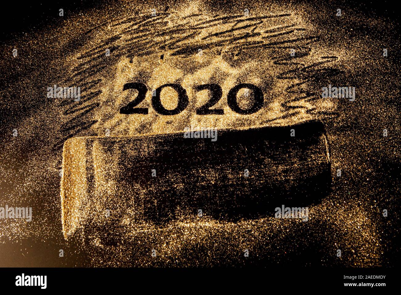 Happy New Year 2020. Creative Collage of numbers two and zero made up ...