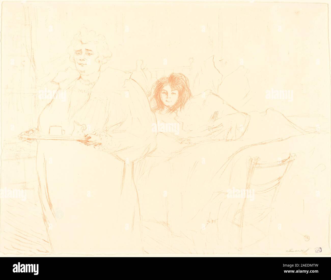 This 1896 lithograph by Henri de Toulouse-Lautrec depicts a woman ...