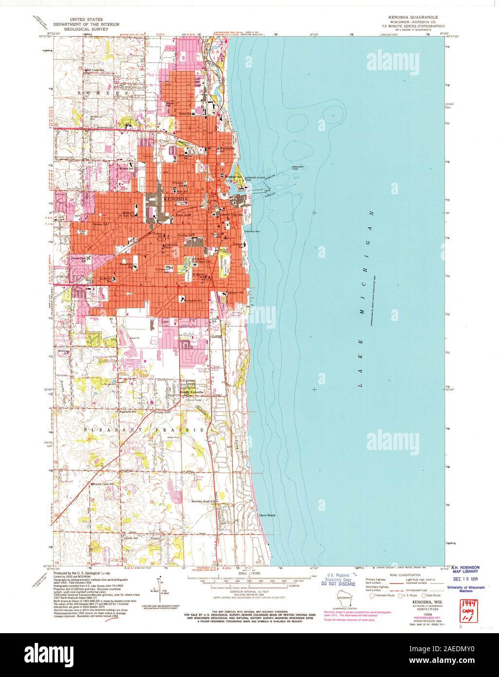 Kenosha map hi-res stock photography and images - Alamy