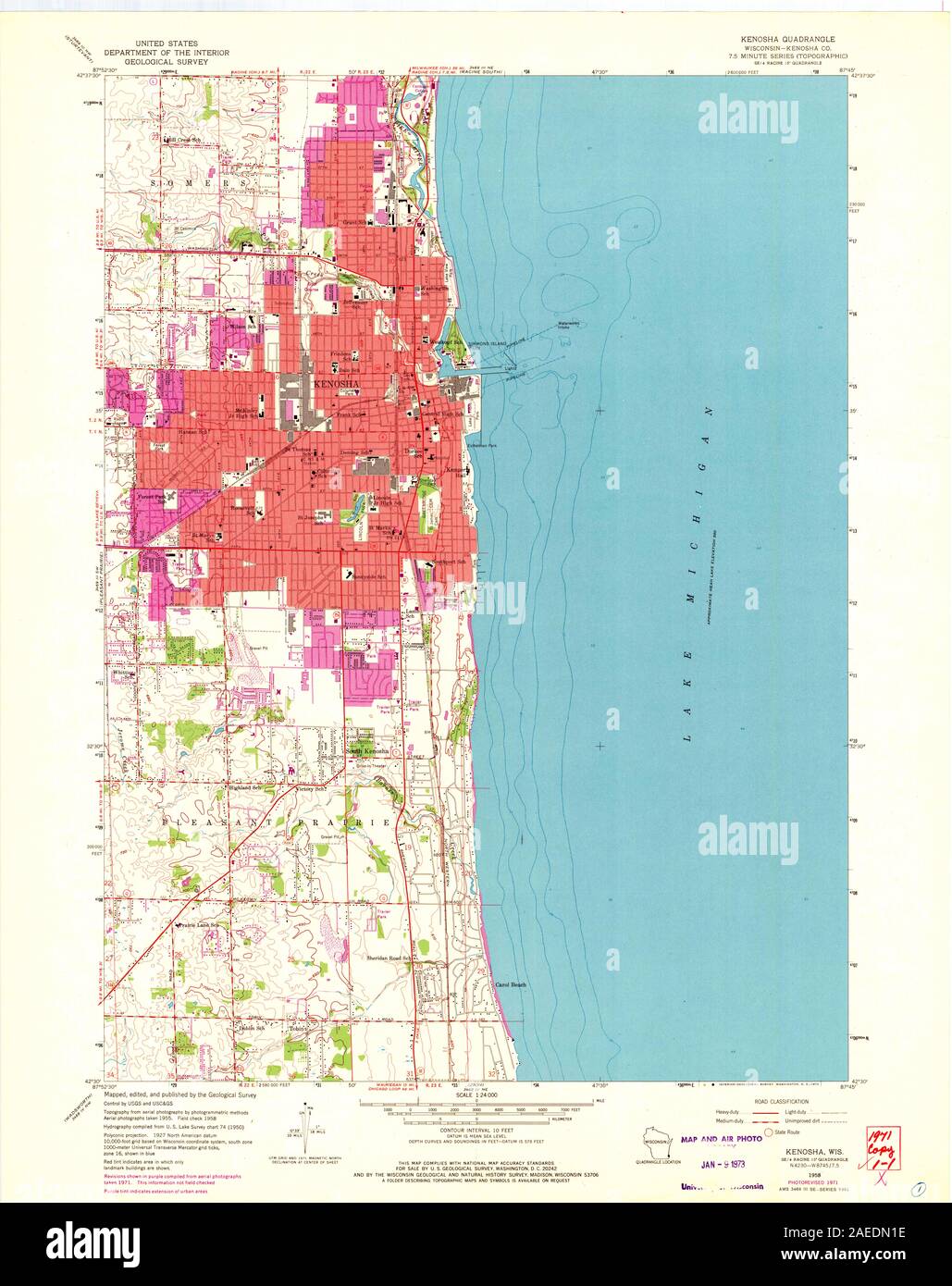 Kenosha map hi-res stock photography and images - Alamy