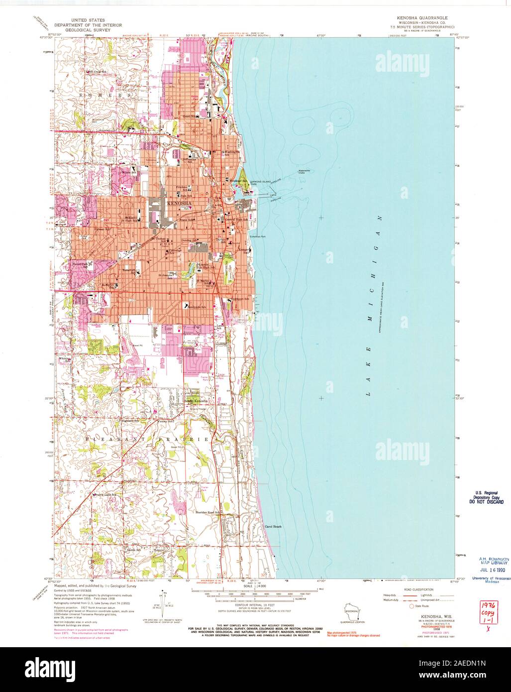 Kenosha map hi-res stock photography and images - Alamy