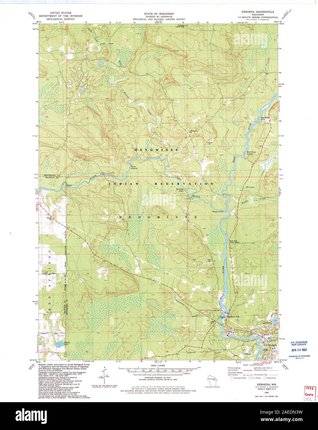 Keshena map hi-res stock photography and images - Alamy