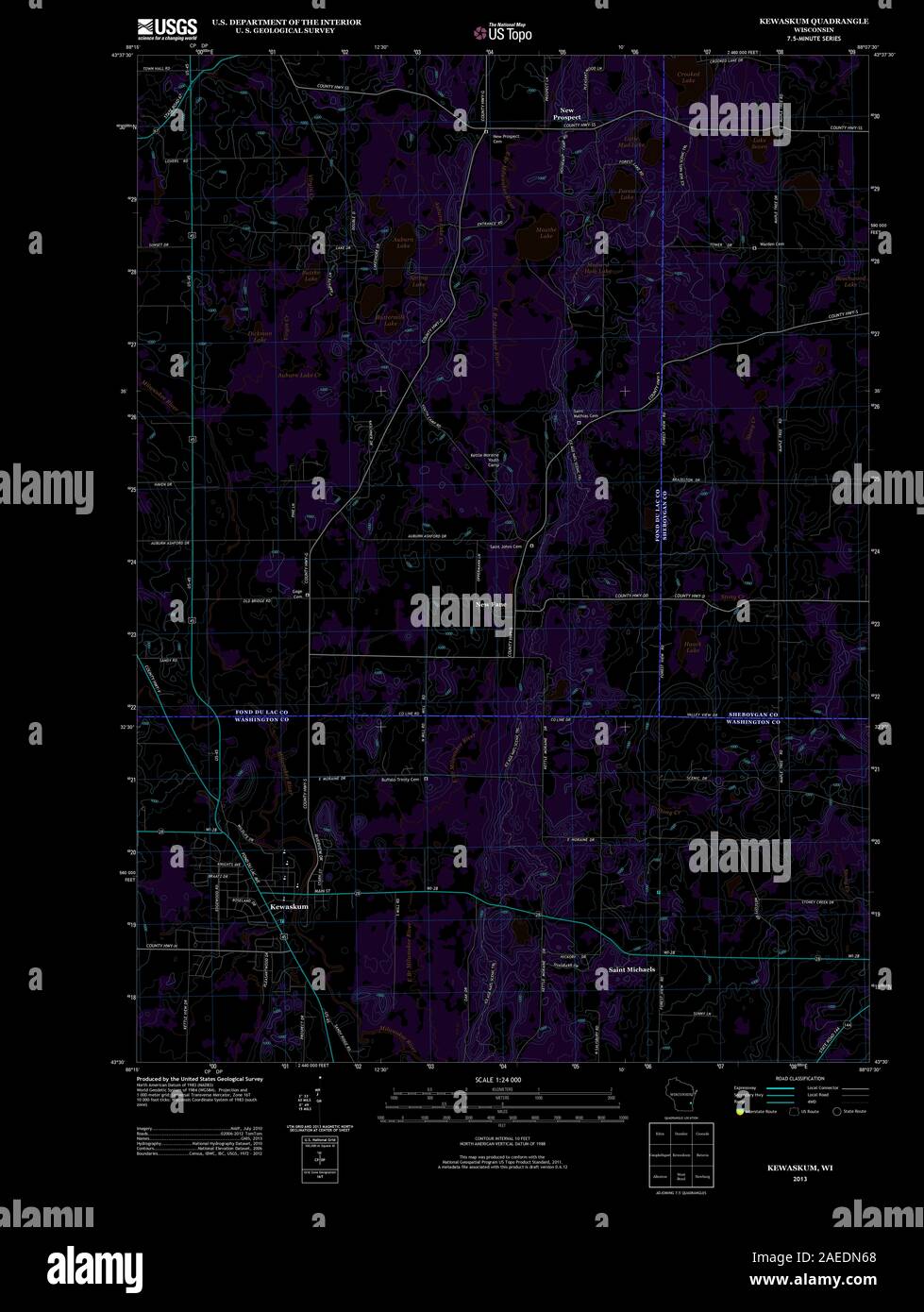 Kewaskum map hi-res stock photography and images - Alamy