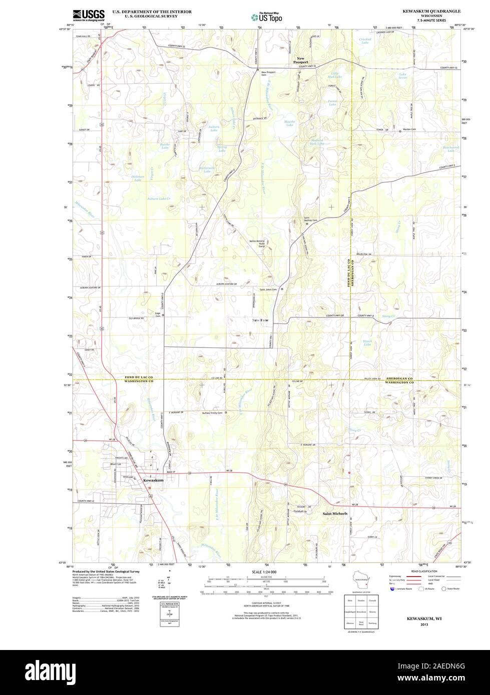 Map of kewaskum Cut Out Stock Images & Pictures - Alamy