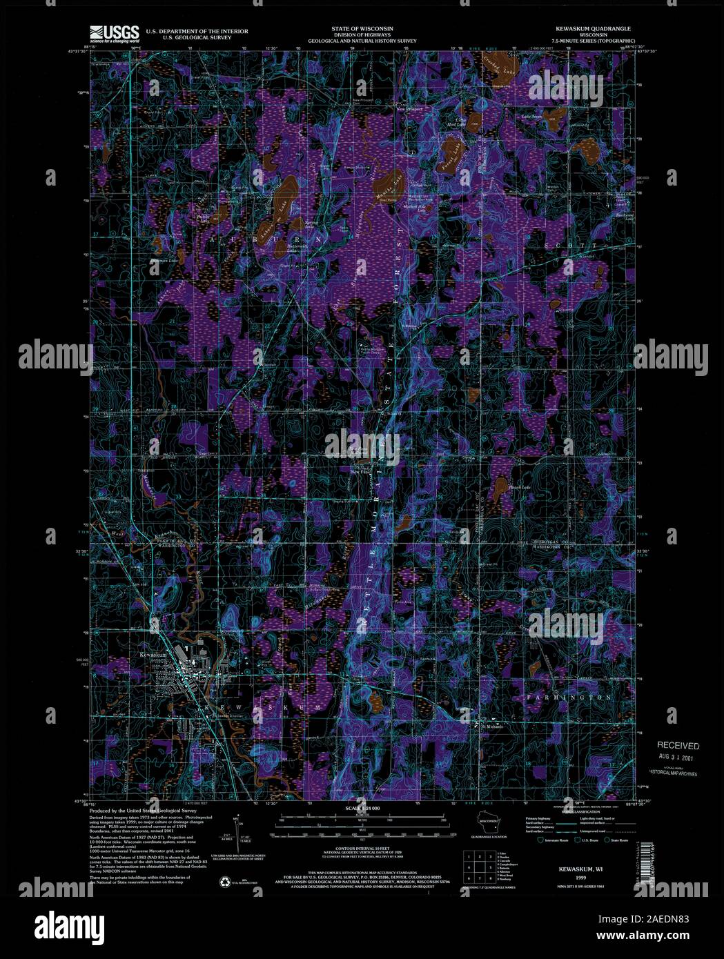 Kewaskum map hi-res stock photography and images - Alamy