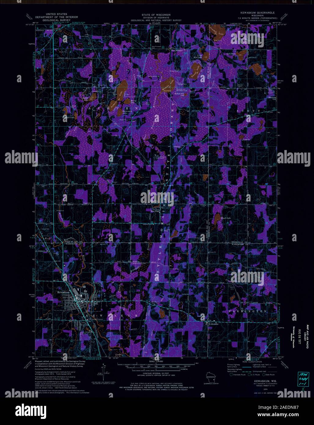 Kewaskum map hi-res stock photography and images - Alamy