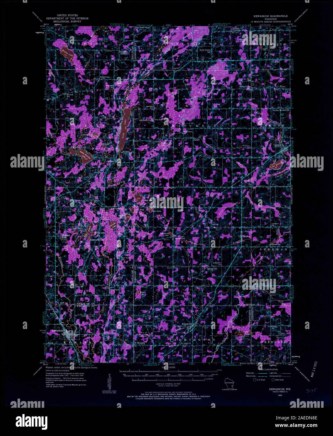 Kewaskum map hi-res stock photography and images - Alamy