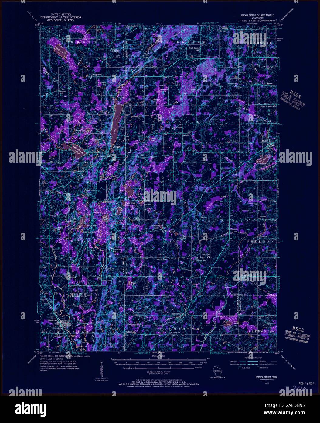Kewaskum map hi-res stock photography and images - Alamy