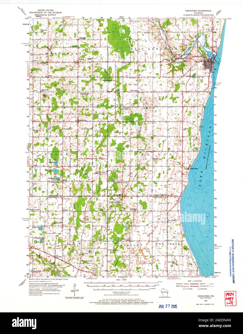 Kewaunee map hi-res stock photography and images - Alamy