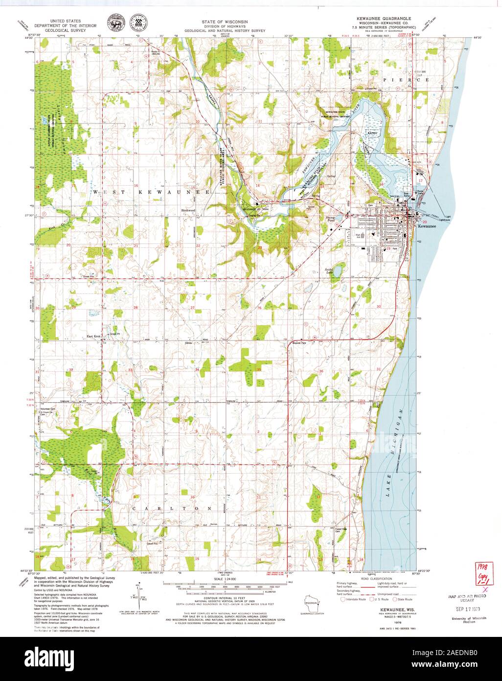 Map of kewaunee hi-res stock photography and images - Alamy