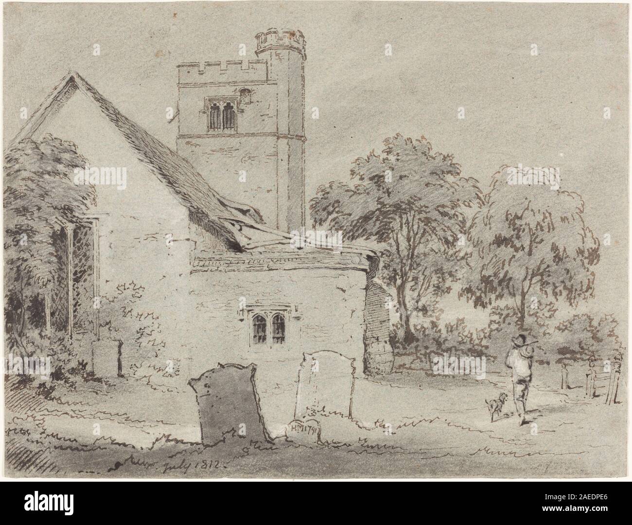 This painting by Henry Monro, 1812, depicts Aldenham Church in ...