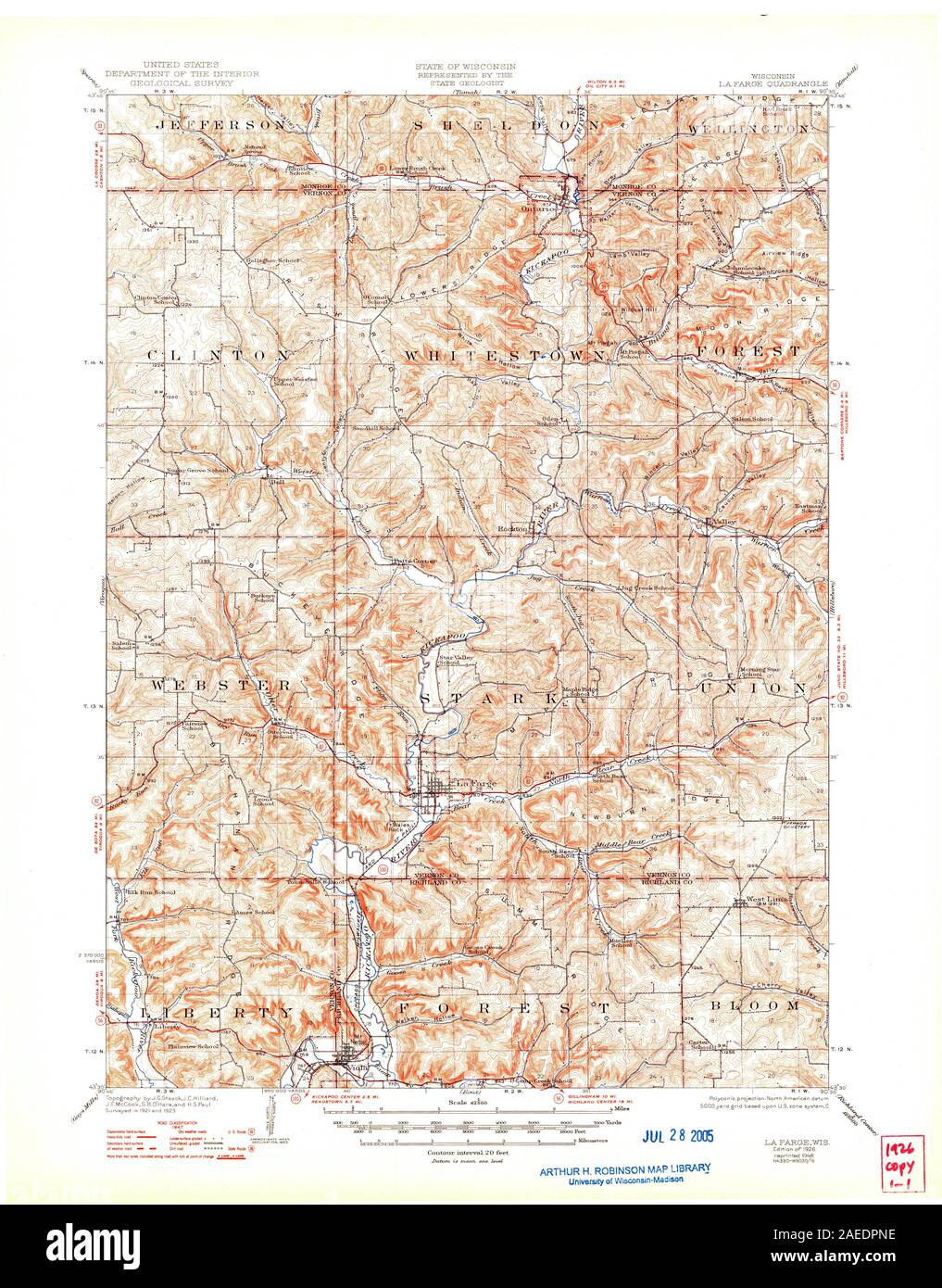 Map Of La Farge Wisconsin at Dianne Butler blog