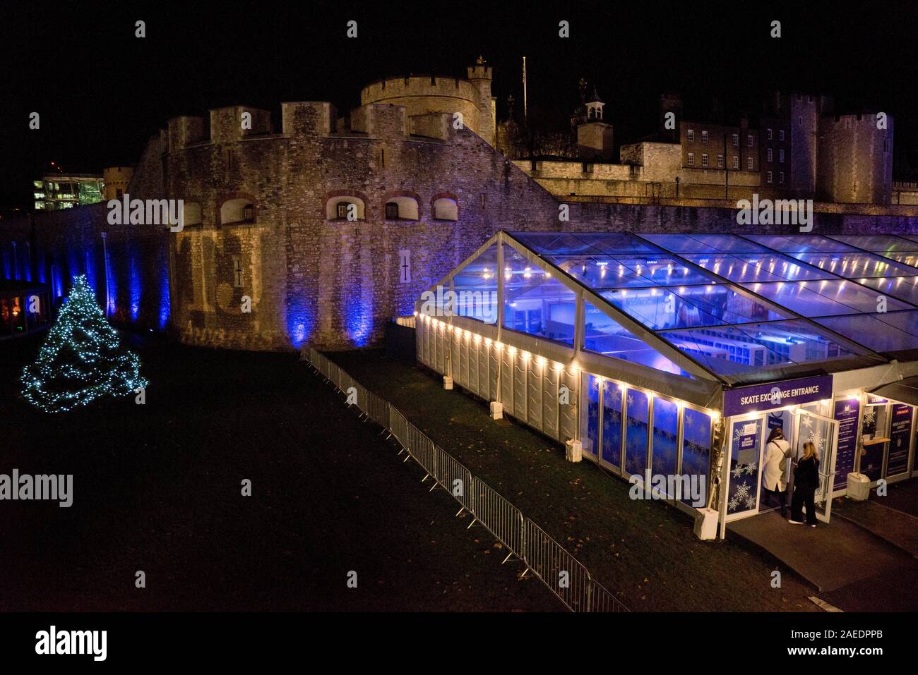 People ice skating by the Tower of London,London,England,UK Stock Photo ...