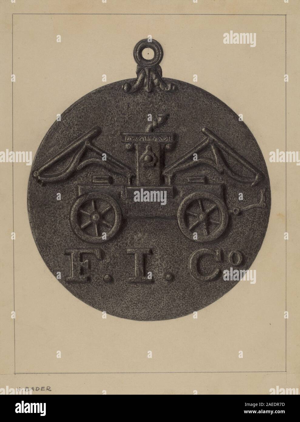 Herman Bader, Firemark, c 1937 Firemark; c. 1937 Stock Photo - Alamy