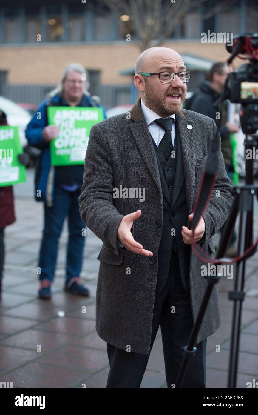 Glasgow, UK. 22 November 2019. Pictured: Patrick Harvie MSP - Co Leader ...