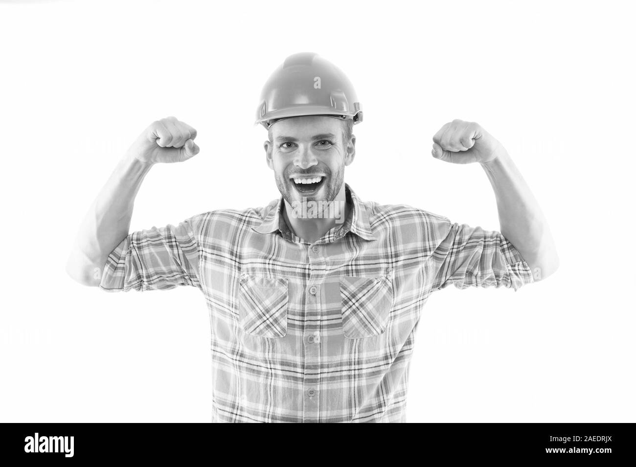 Young happy engineer man Black and White Stock Photos & Images - Alamy