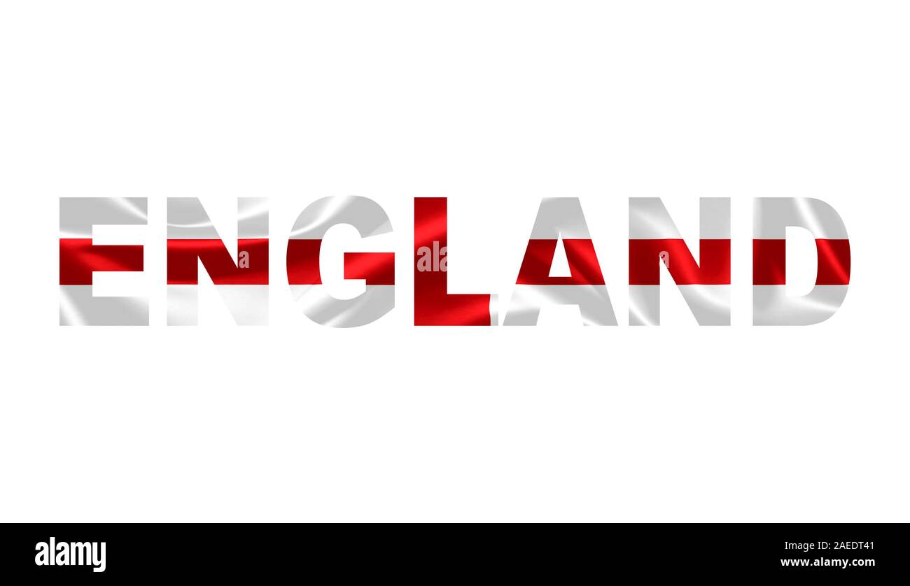 "England" Lettering Art over the English Flag Stock Photo - Alamy