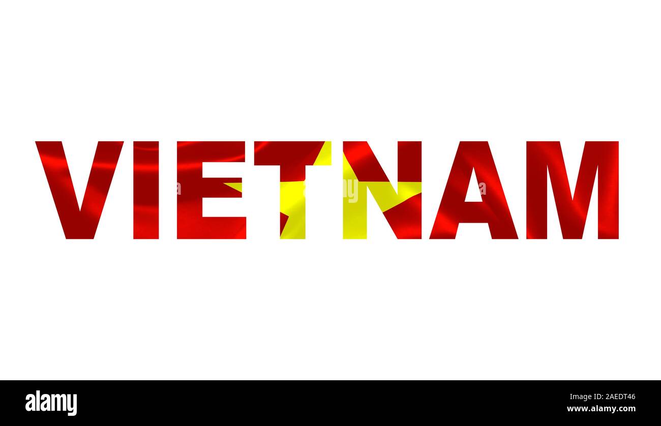 "Vietnam" Lettering Art over the Vietnamese Flag Stock Photo - Alamy