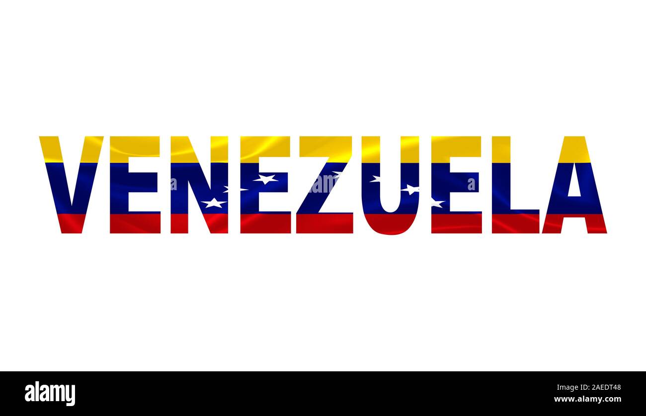 "Venezuela" Lettering Art over the Venezuelan Flag Stock Photo - Alamy