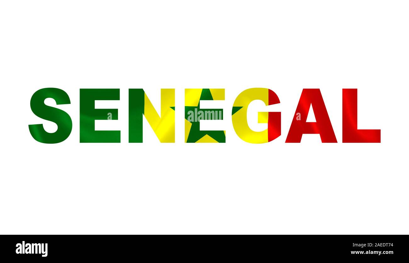 "Senegal" Lettering Art over the Senegalese Flag Stock Photo - Alamy