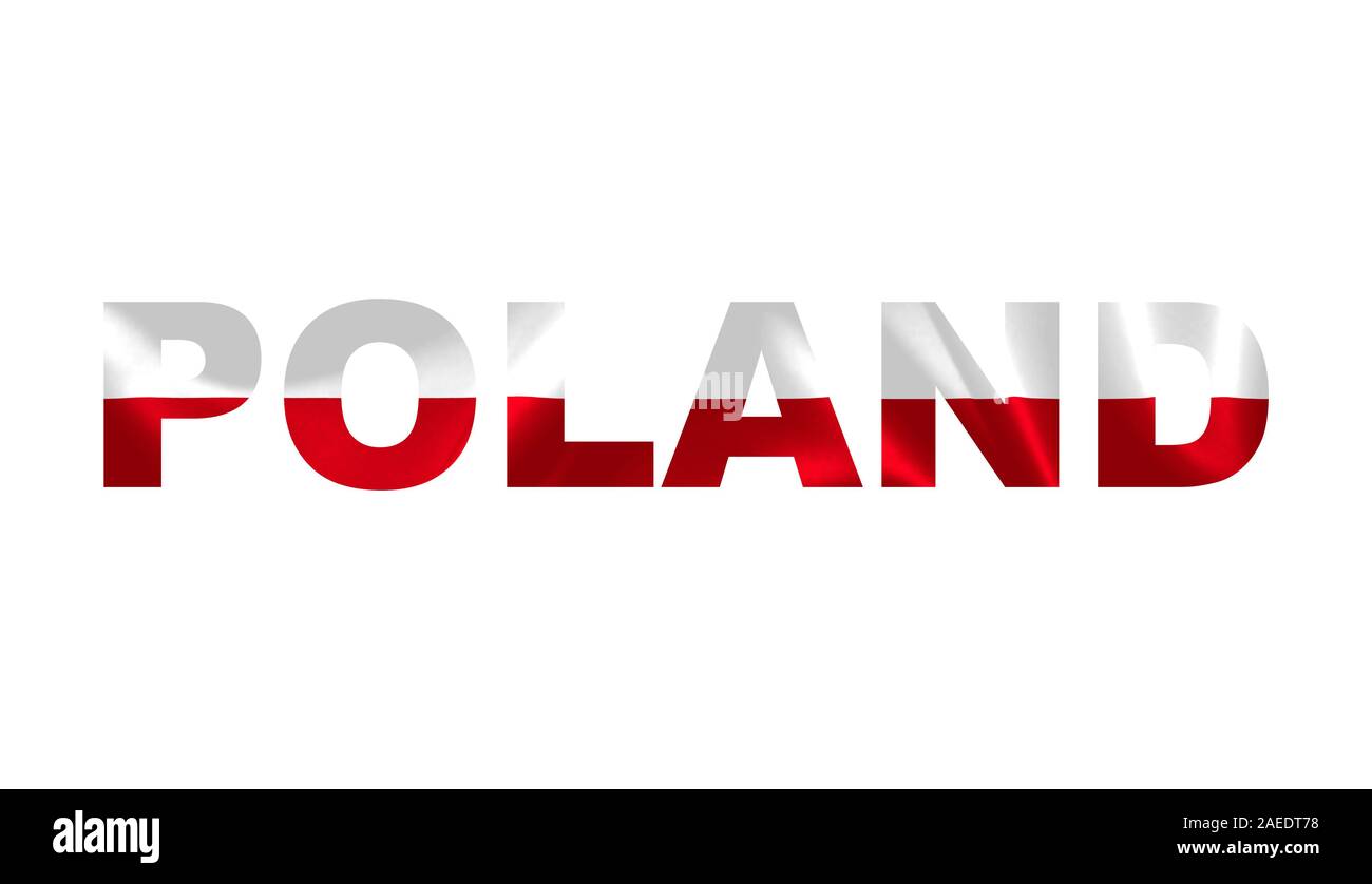 "Poland" Lettering Art over the Polish Flag Stock Photo - Alamy