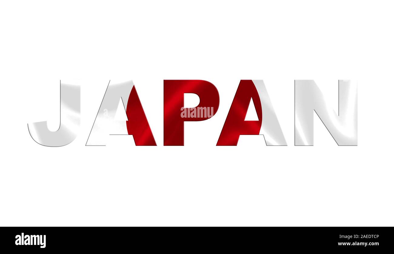 "Japan" Lettering Art over the Japanese Flag Stock Photo - Alamy