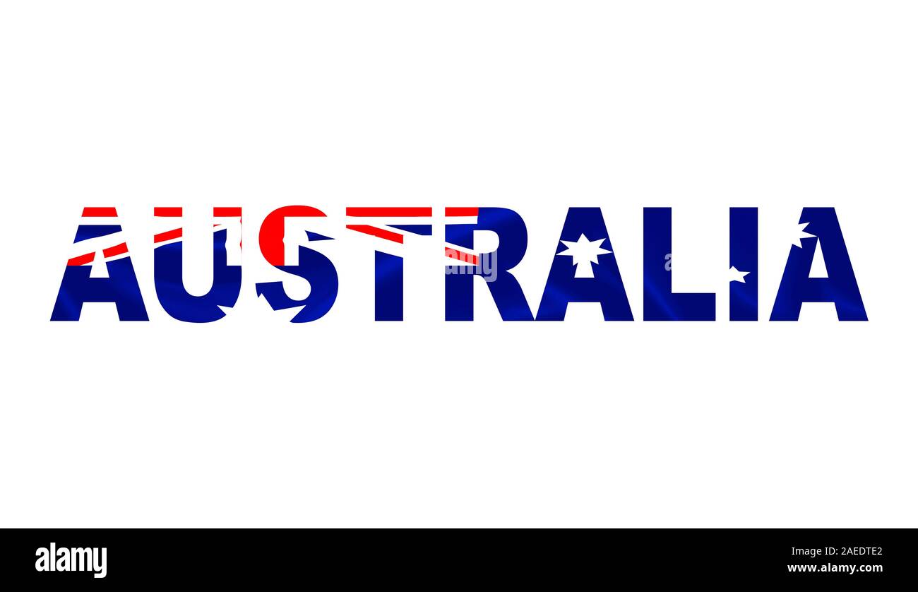 "Australia" Lettering Art over the Australian Flag Stock Photo - Alamy
