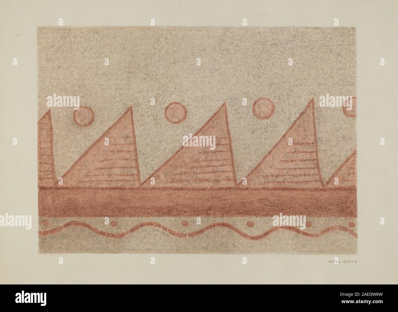 Hilda Olson, Section of Wall Decoration-Mission San Francisco de Assis ...