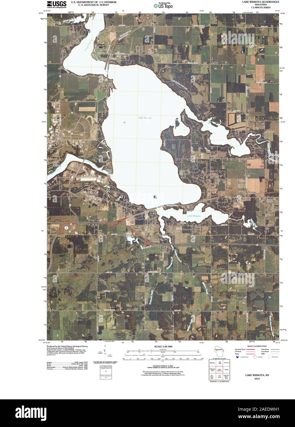 WI Lake Wissota 20100716 TM Restoration Stock Photo - Alamy