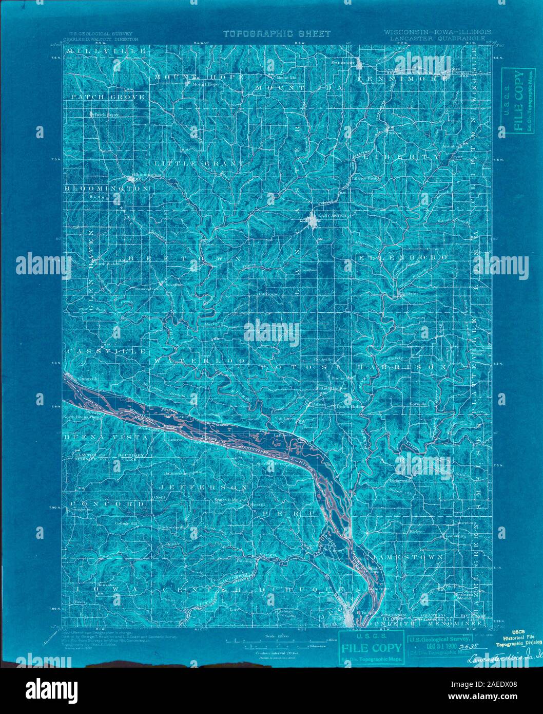 WI Lancaster 801206 1900 125000 Inverted Restoration Stock Photo - Alamy