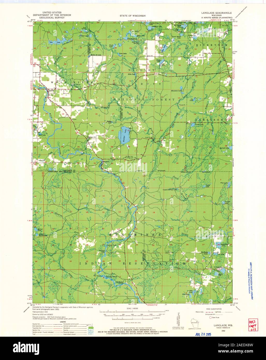 Langlade map hi-res stock photography and images - Alamy