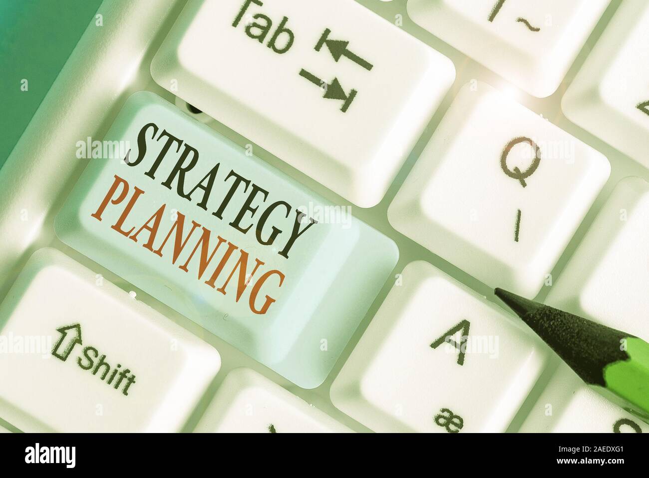 Writing note showing Strategy Planning. Business concept for A ...