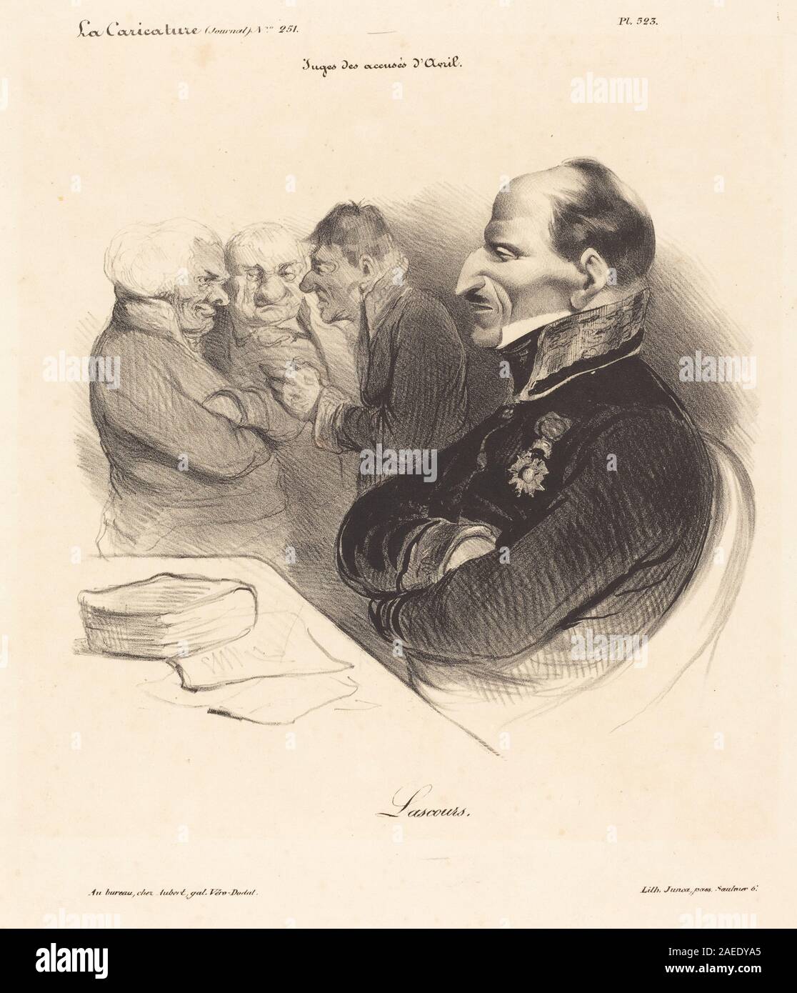 This 1835 lithograph by Honoré Daumier portrays Baron de Lascours ...