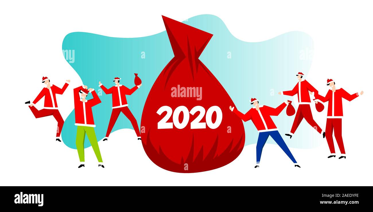 Cartoon christmas scene santa Stock Vector Images - Alamy