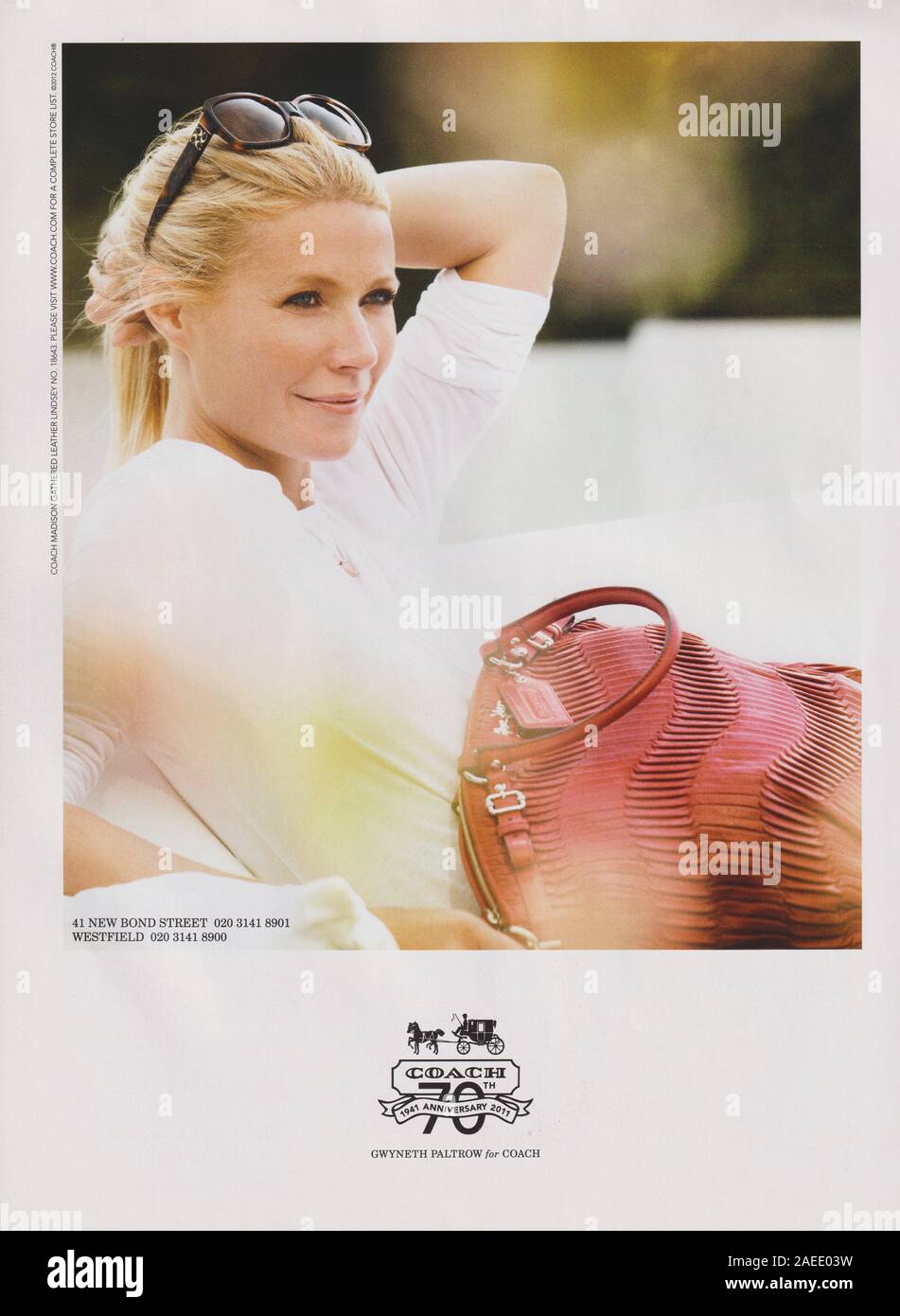 poster advertising Coach New York with Gwyneth Paltrow actress in paper ...