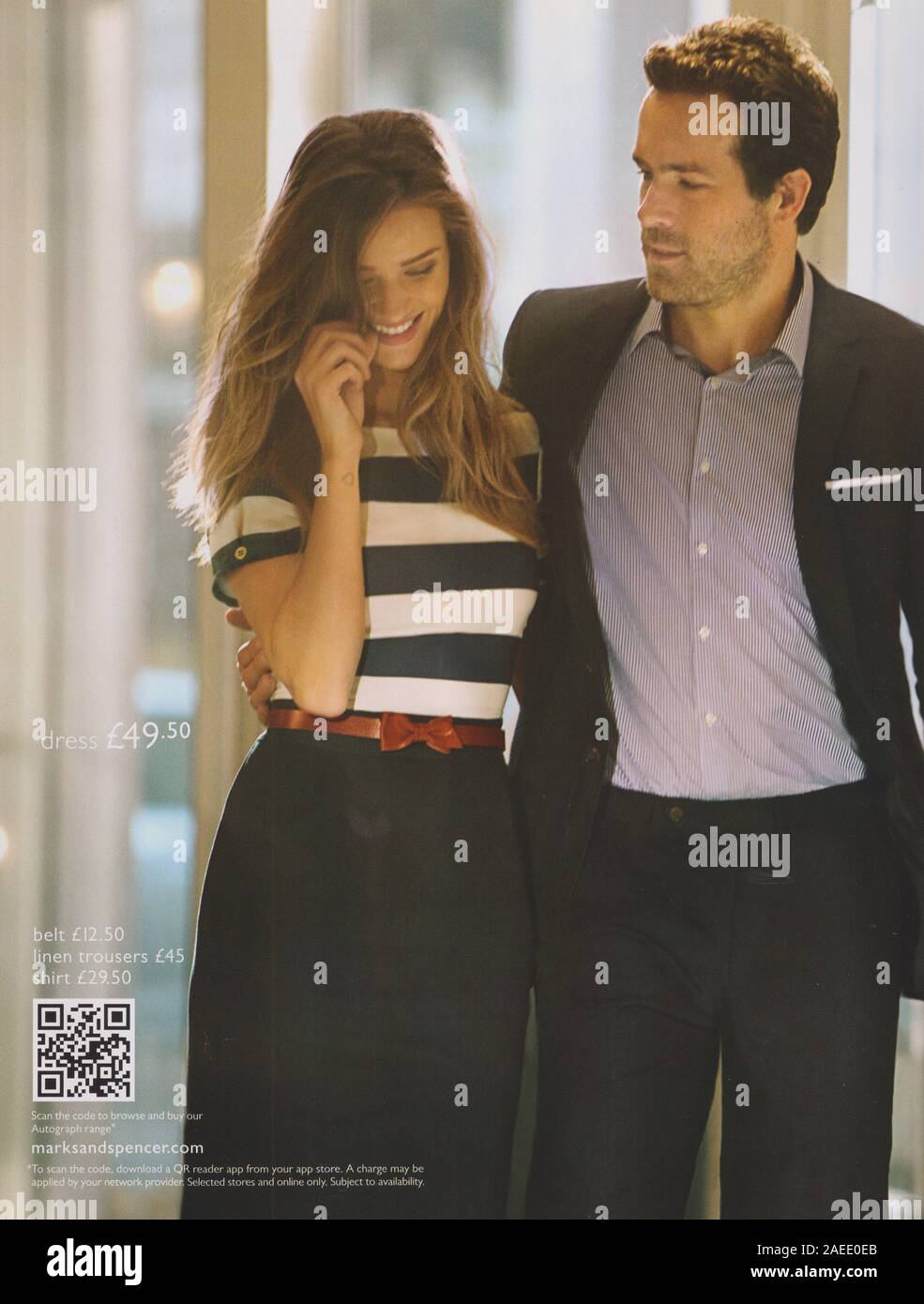 poster advertising Marks & Spencer with Ryan Reynolds, Rosie Huntington ...