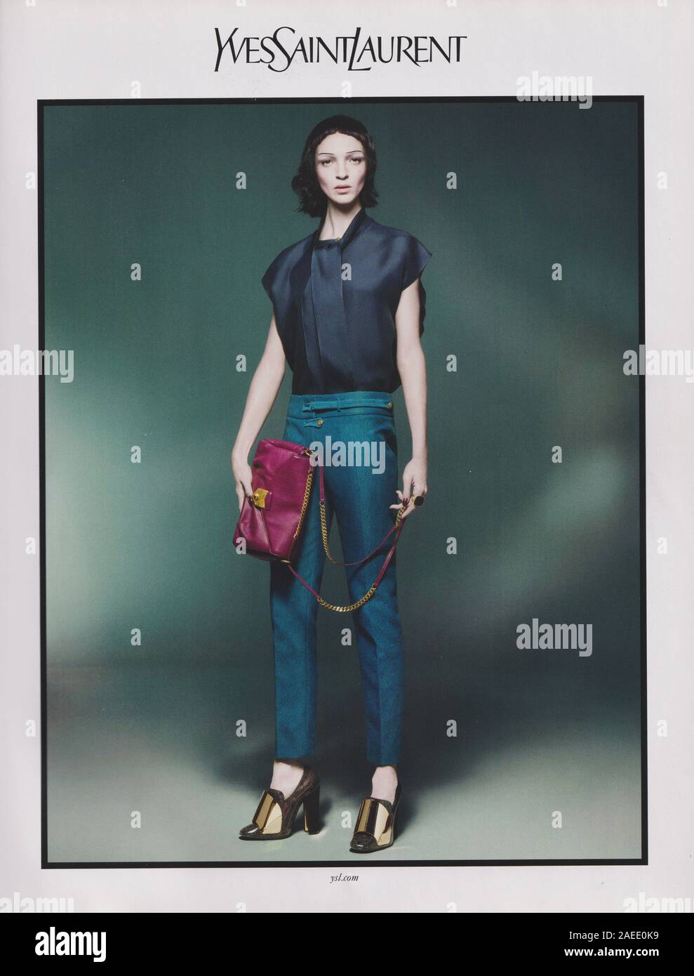 poster advertising Yves Saint Laurent fashion house with Mariacarla ...