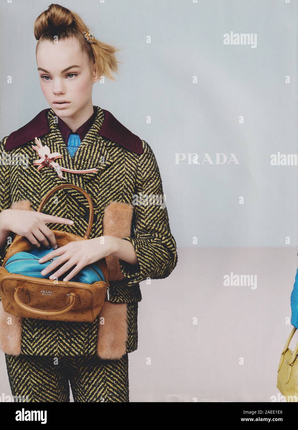 poster advertising PRADA fashion house in paper magazine from 2015 year ...