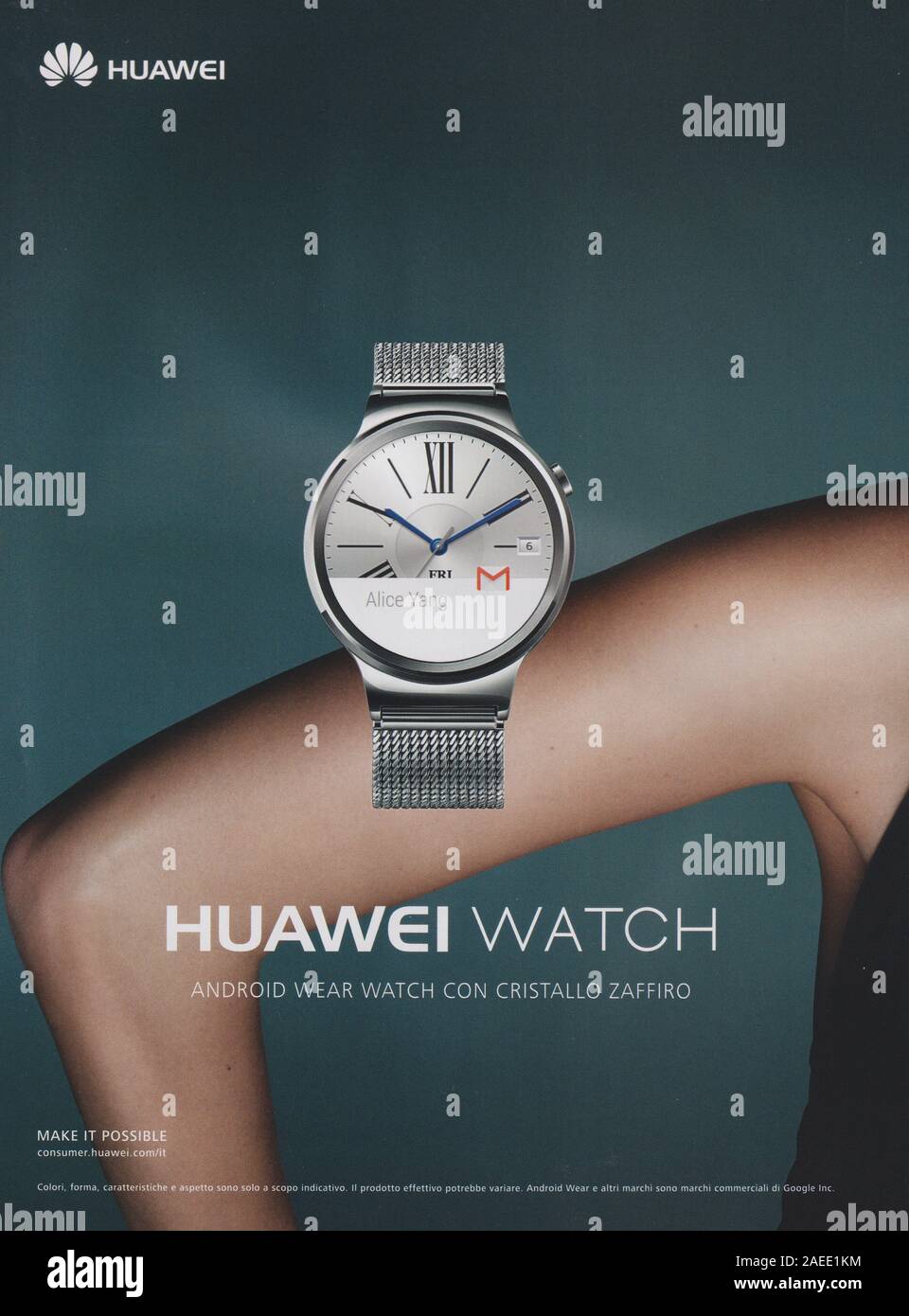 poster advertising Huawei Watch with Karlie Kloss in paper magazine ...
