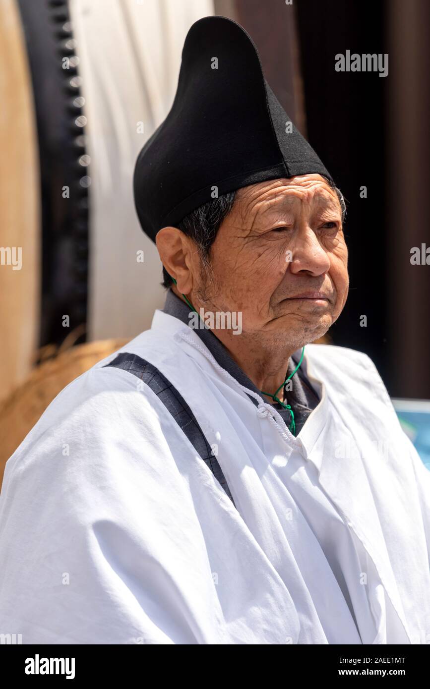 April 15, 2019: Japanese man wearing traditional clothes during annual ...