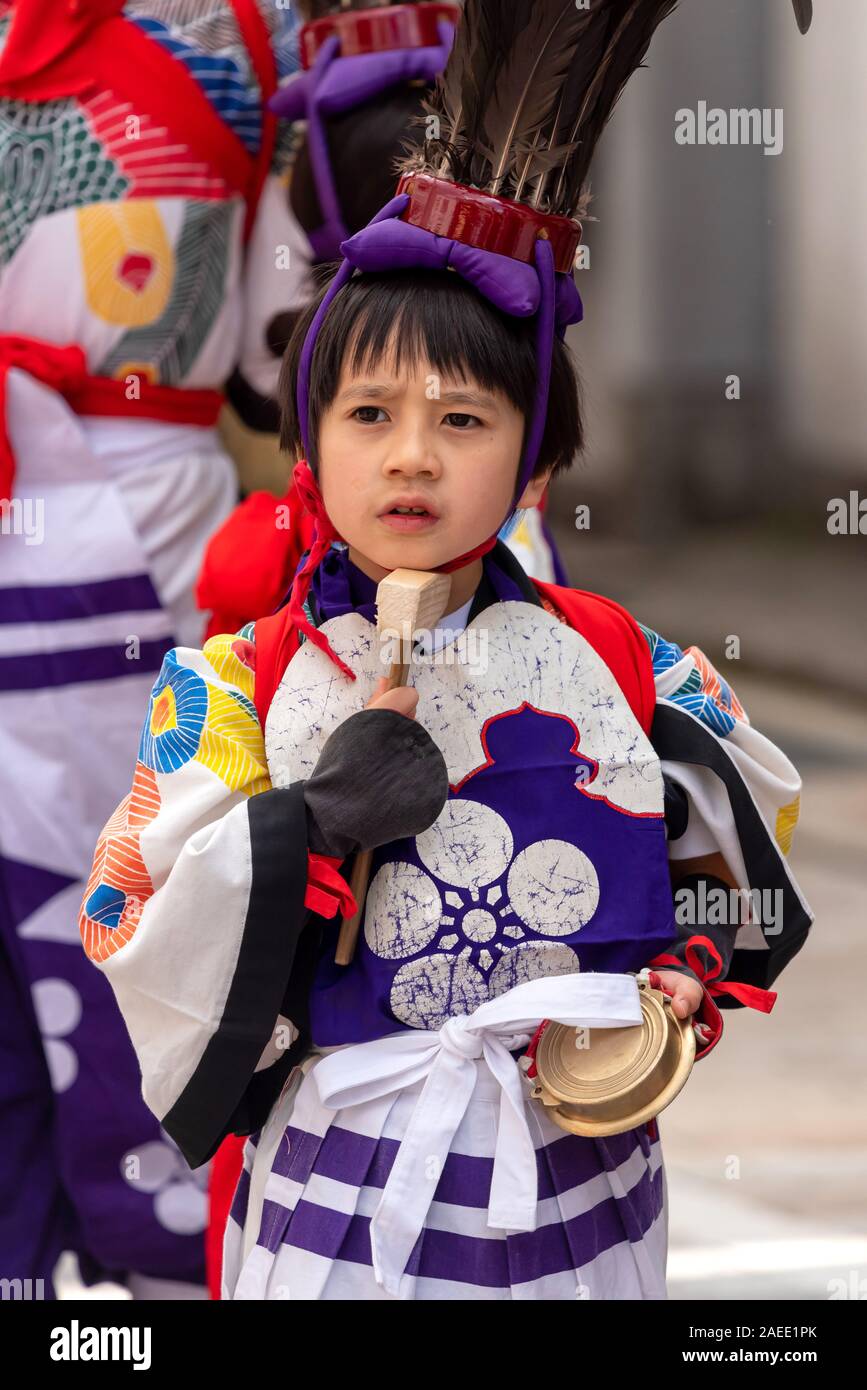 April 15, 2019: Japanese child wearing traditional clothes during ...