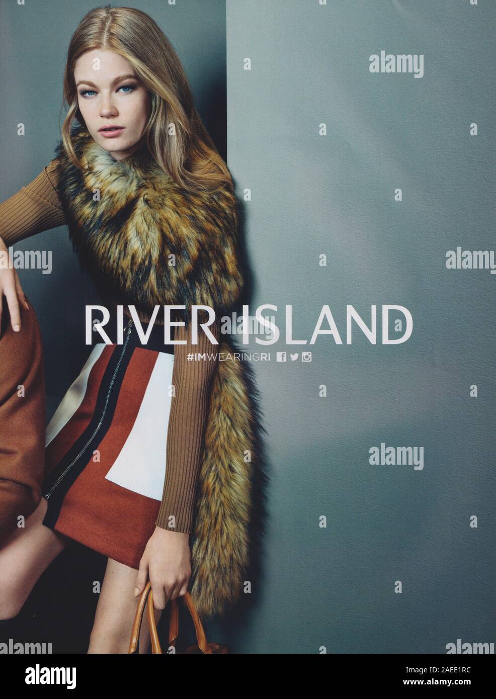 poster advertising River Island fashion house with Hollie May Saker in ...